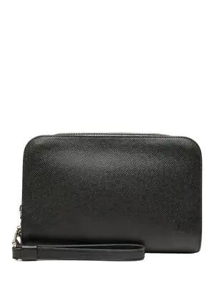 LOUIS VUITTON Taiga Leather Pochette Baikal Clutch Bag - Black