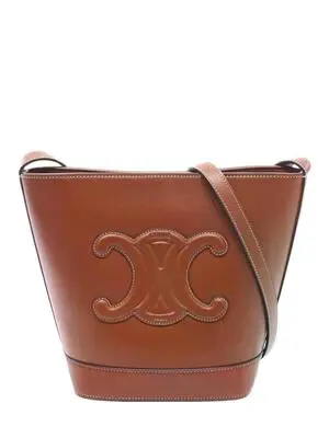 Celine Small Calfskin Cuir Triomphe Bucket Bag - Brown