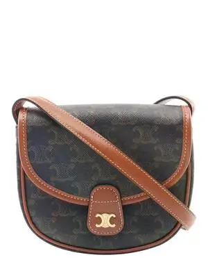 CELINE Celine Mini Triomphe Coated Canvas Besace Crossbody Bag