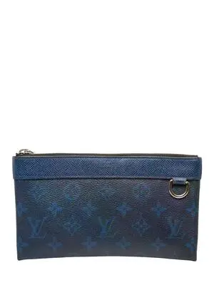 LOUIS VUITTON Monogram Taigarama Pochette Discovery Pm Clutch Bag - Blue