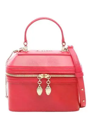 BVLGARI Leather Serpenti Forever Vanity Bag Satchel - Red