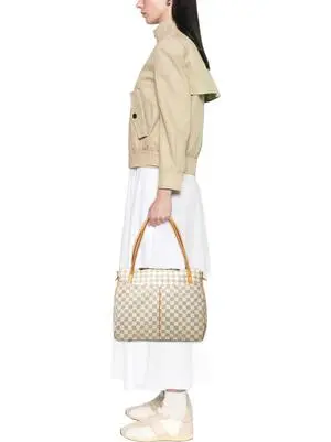 LOUIS VUITTON Damier Azur Figheri Gm Shoulder Bag - White