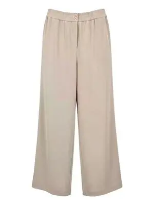 Black Label Wide-leg Trousers With Elasticated Waistband - Neutrals