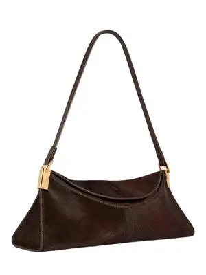 Balmain Balmain 64-83 Small Bag In Pony-Effect Leather Brown