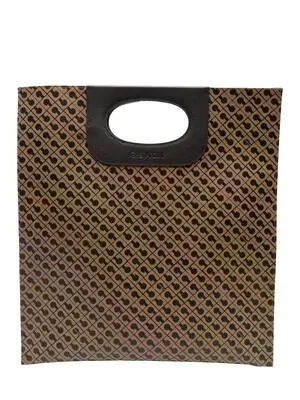 GHERARDINI Logo-print Cut-out Handle Tote Bag - Brown