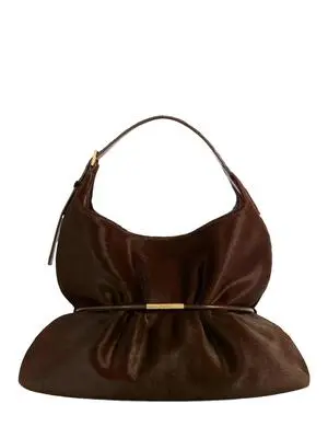 Balmain Sphynx Medium Bag In Pony-effect Leather - Brown