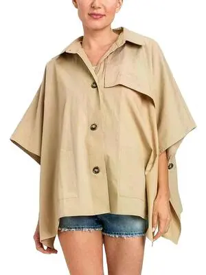 TWINSET Gabardine Poncho - Neutrals