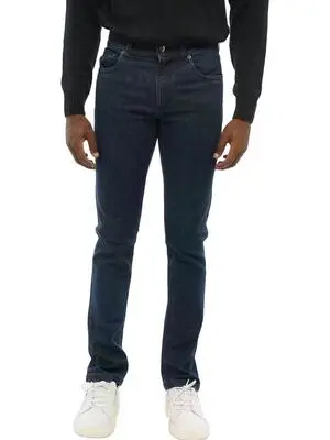Corneliani Logo Patch Jeans - Blue