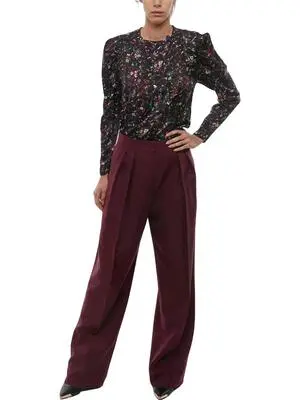 SUPER BLOND Pleated Wide-leg Trousers - Red