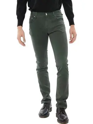 Corneliani Embroidered Five-pocket Jeans - Green