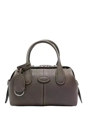 TOD'S Logo-patch Pebbled Tote Bag - Grey