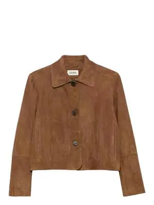 ARMA Suede Button-front Jacket - Brown
