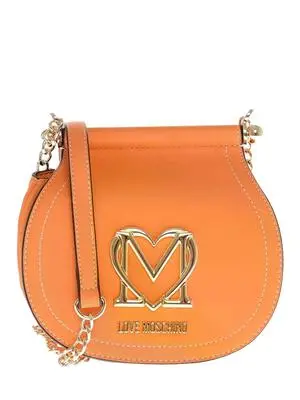 Moschino Mini Logo Plaque Chain-strap Shoulder Bag - Orange