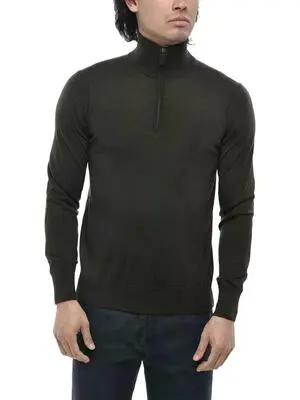 PAOLO PECORA Half-zip Elbow-patchs Polo Shirt - Green