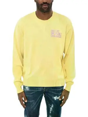 Dsquared2 Logo Embroidered Crew-neck Sweater - Yellow