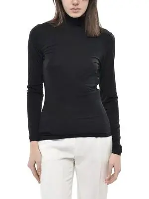 Aspesi High-neck Long-sleeved T-shirt - Black