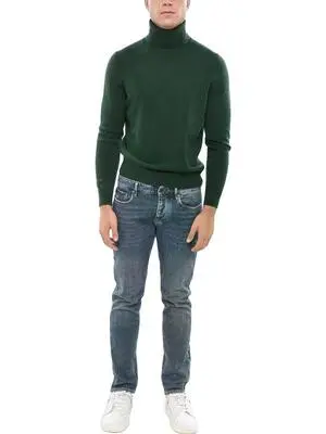 Malo Turtleneck Knit Sweater - Green