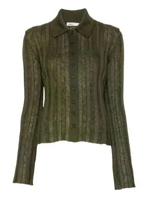 Khaite Ribbed Knit Cardigan - Green
