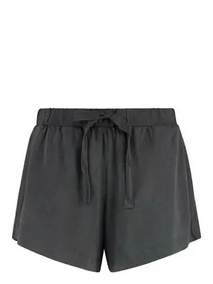 The Great. Elasticated Drawstring Waist Cotton Shorts - Grey