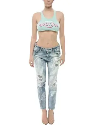 Dsquared2 Cropped Logo Print Top - Blue