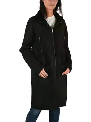 DIESEL® Diesel Hooded Zip-Up Leather Coat