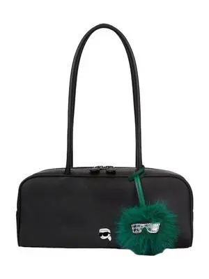 Karl Lagerfeld Ikon Pebble Elongated Shoulder Bag - Black