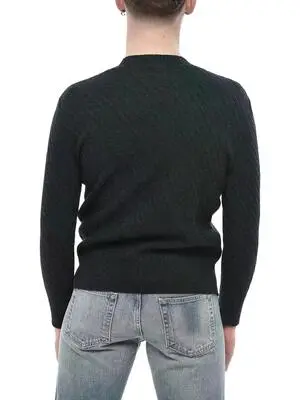 PAOLO PECORA Textured Knit Wool Sweater - Green