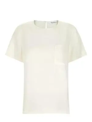 Max Mara Embroidered Silk Blouse - Neutrals