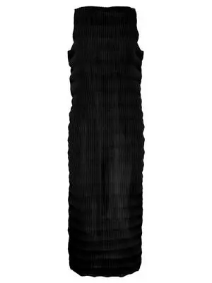 Issey Miyake Pleated Sleeveless Maxi Dress - Black