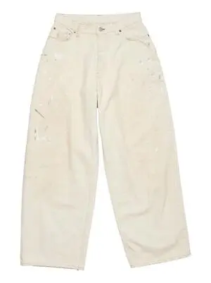 ACNE STUDIOS Acne Studios Loose Fit Wide Leg Jeans With Leather Pockets