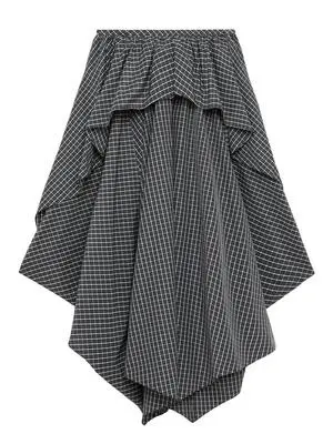 Loewe Checked Midi Skirt - Black
