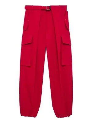 Loewe Relaxed Fit Cargo Trousers - Red