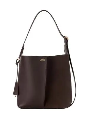Loewe Medium Calfskin And Suede Bilbao Bucket Bag - Brown