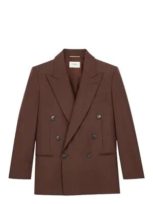 Saint Laurent Double Breasted Jacket - Brown