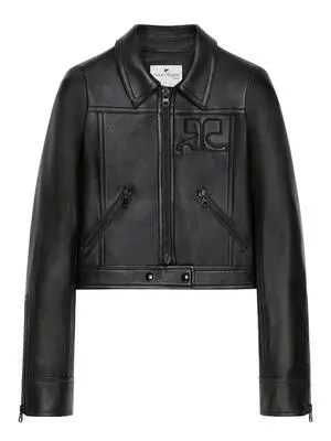 COURRÃ¨GES Courrèges Re-edition Leather Jacket - Black