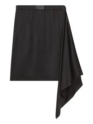 COURRÃ¨GES Courrèges Draped Satin Knee-length Skirt - Black