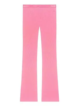 COURRÃ¨GES Courrèges Contrasted Vinyl Rib Knit Flare Pants - Pink