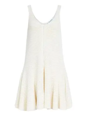 ALAÃA Alaïa Knit Godet Dress - White