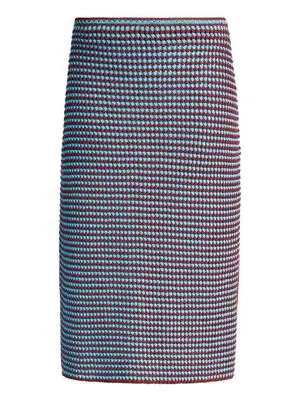ALAÃA Alaïa Crochet Knit Midi Skirt - Blue
