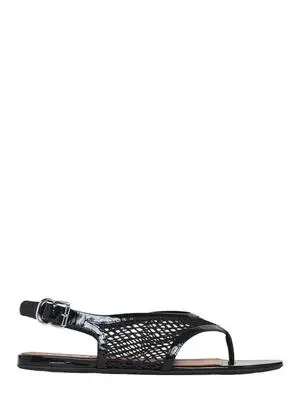 ALAÃA Alaïa Fishnet Thong Sandals - Black
