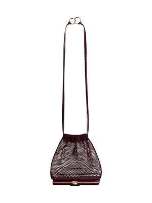 ALAÃA Alaïa Le Pochon Fishnet Bag - Brown