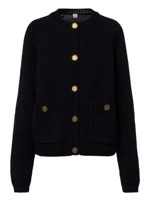 TOTÊME Toteme Cotton Cardigan With Hammered Buttons
