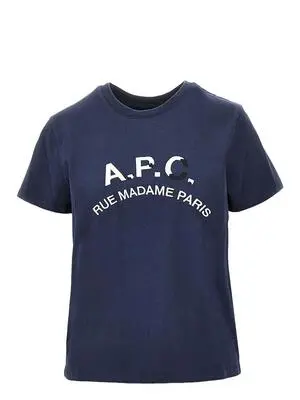 A.P.C. A.P.C. Cotton Jersey T-Shirt With Vintage Effect Logo Embroidery