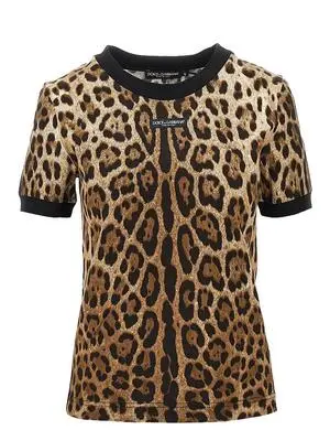 DOLCE & GABBANA Dolce & Gabbana Leopard-Print Cotton Jersey T-Shirt