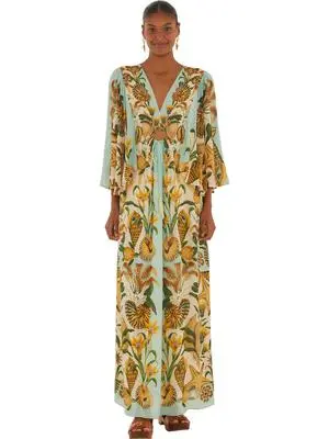 Farm Rio Marine Garden Print Maxi Dress - Orange
