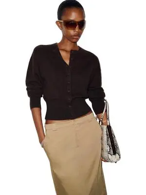 REFORMATION Ronnie Cashmere Cardigan - Brown