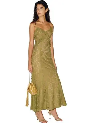 REFORMATION Maricela Lace Midi Dress - Green