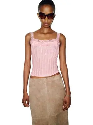 REFORMATION Arietta Knit Top Pink