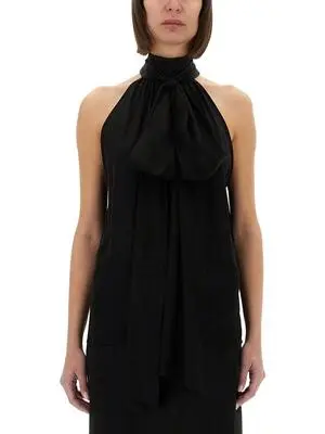 TOM FORD Silk Lavalliere Blouse - Black