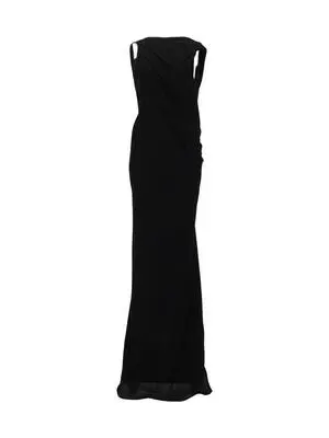 TOM FORD Crepe Draped Evening Dress - Black